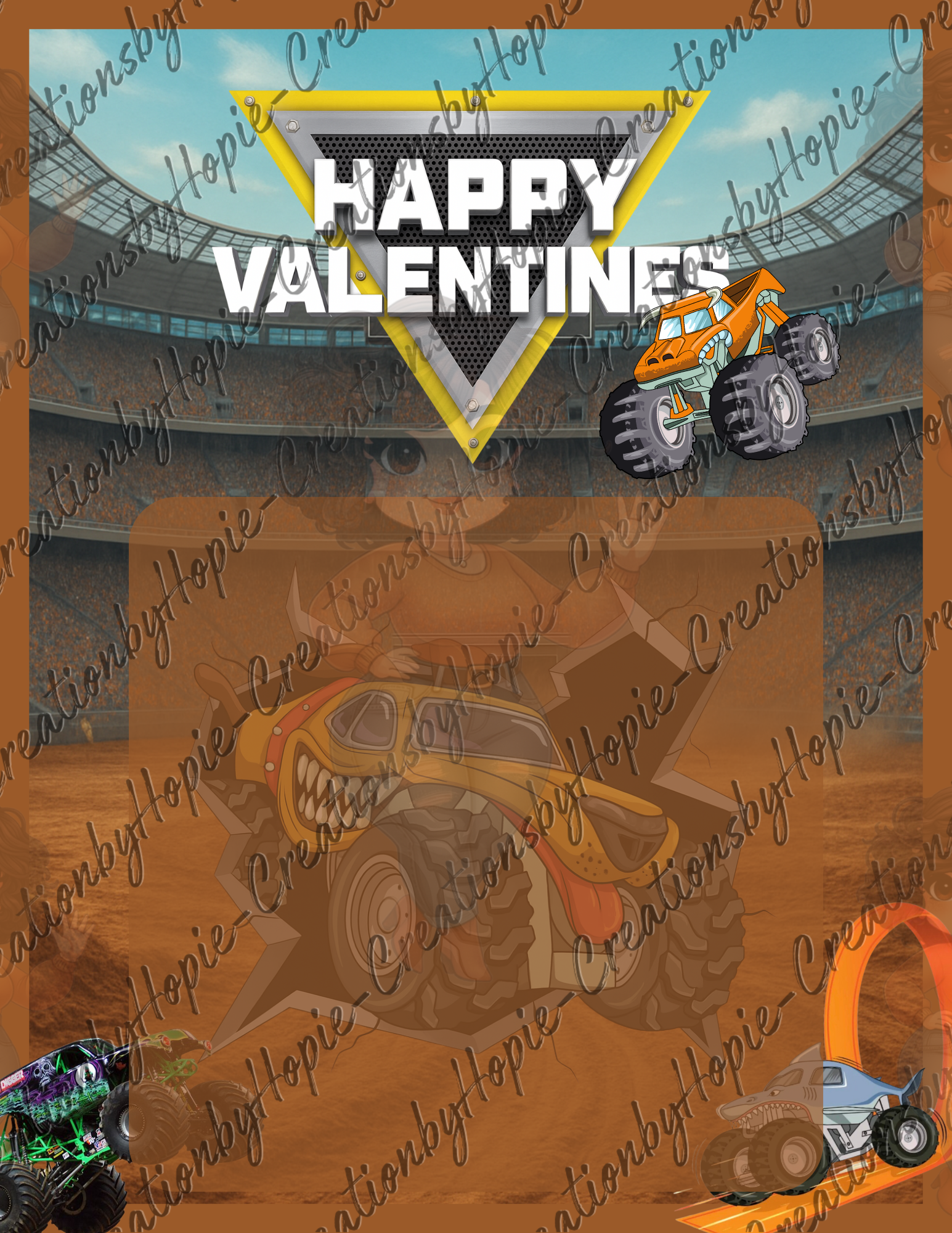 Monster Trucks Jumbo Card – Creations By Hopie