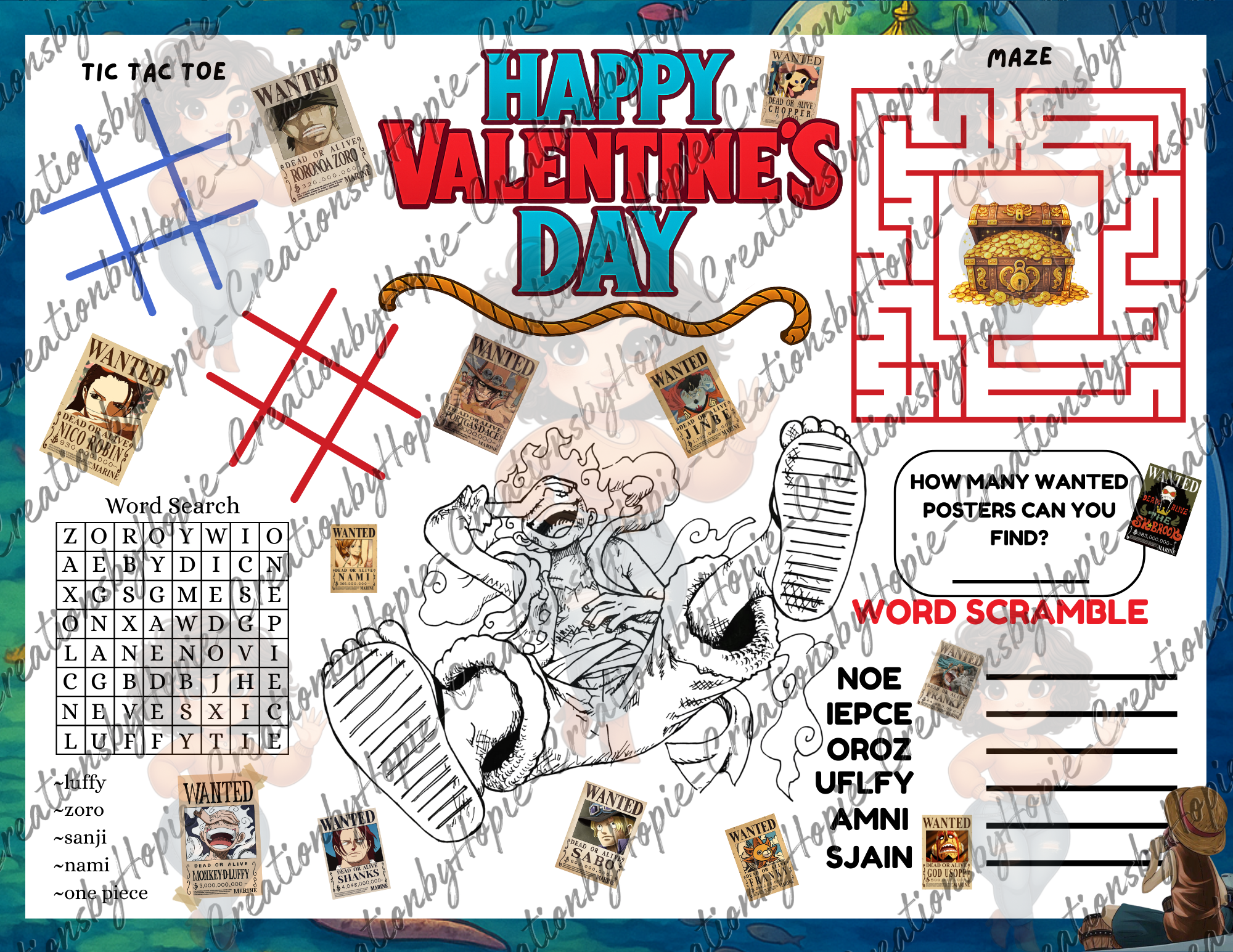 One Piece Sheet #2 – Creations By Hopie